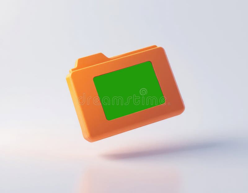 Orange Folder with Green Screen Mockup for File Management Stock ...