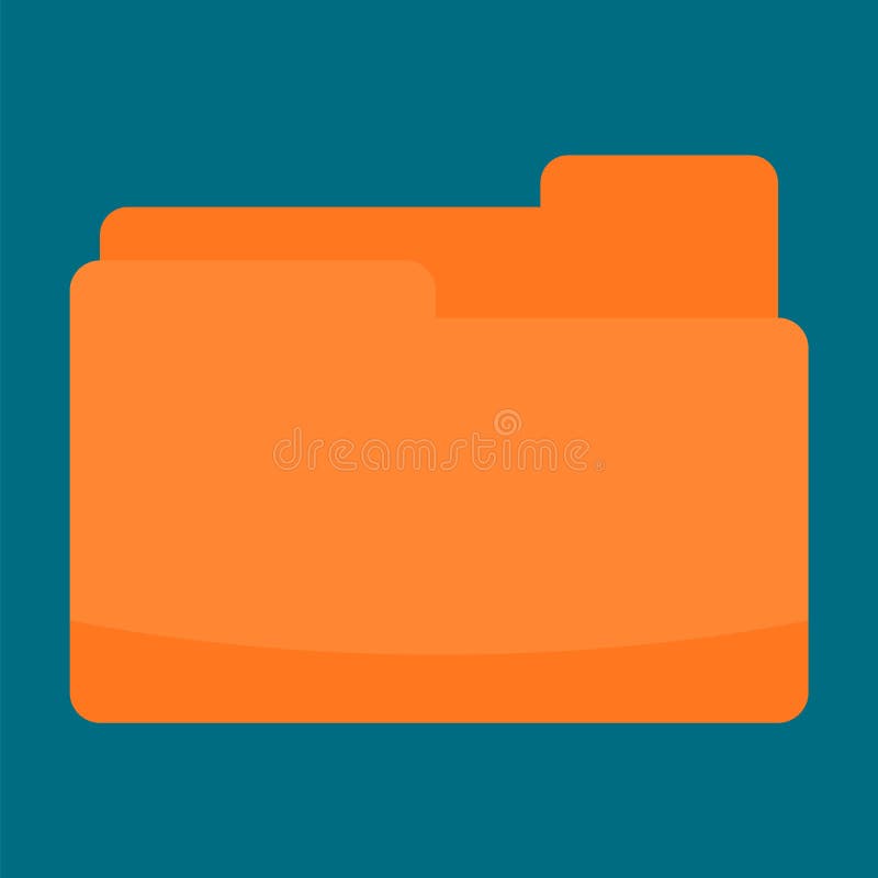 Orange Folder Icon, Flat Style Stock Vector - Illustration of file ...
