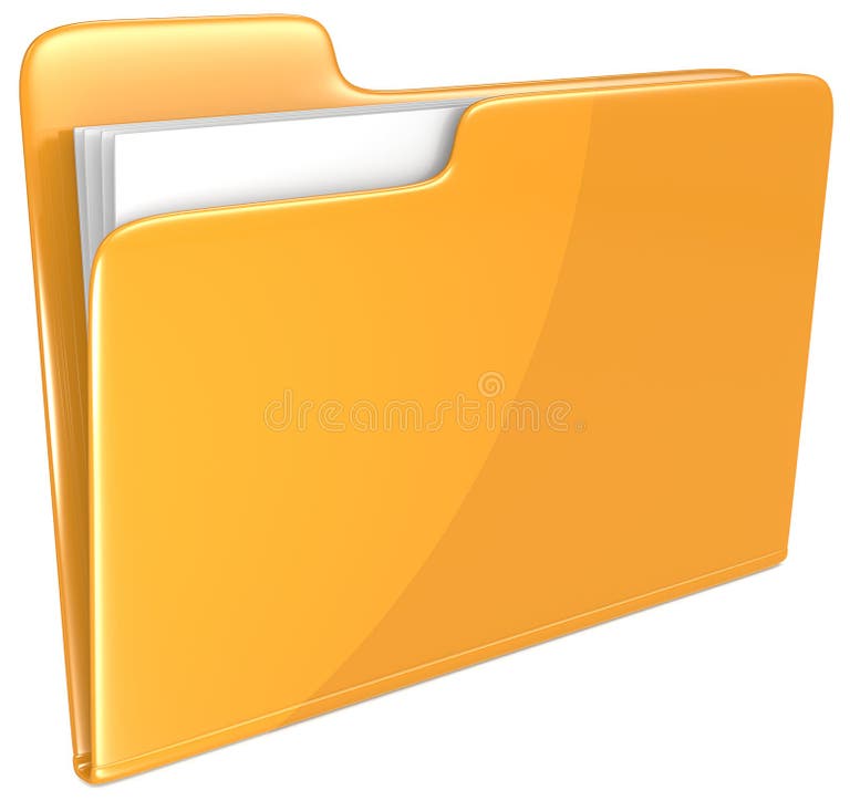 Orange Folder. stock illustration. Illustration of document - 34139259
