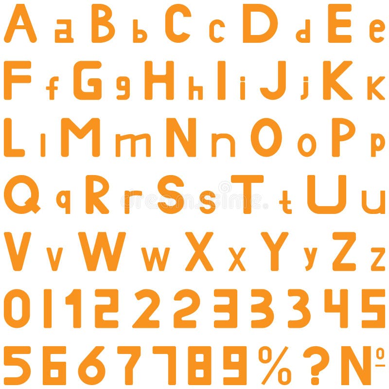 Orange Fonts Middle Style Hand Work for Commerce Use. Stock Vector ...