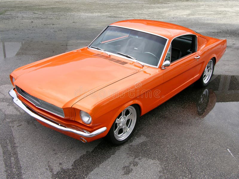 1967 Orange Ford Mustang editorial stock photo. Image of vehicle ...