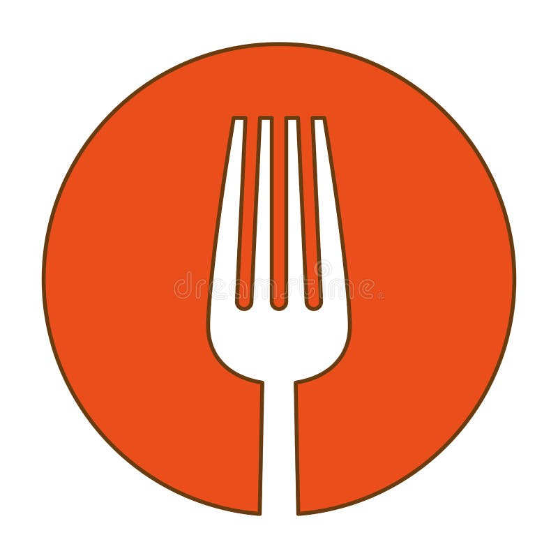 Orange Fork Icon Image Design Stock Illustration - Illustration of ...