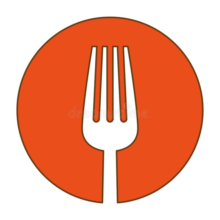 Orange Fork Icon Image Design Stock Illustration - Illustration of ...