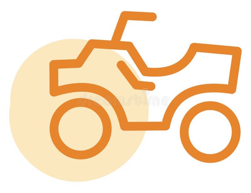Orange four-wheeler, icon stock vector. Illustration of concert - 260372770