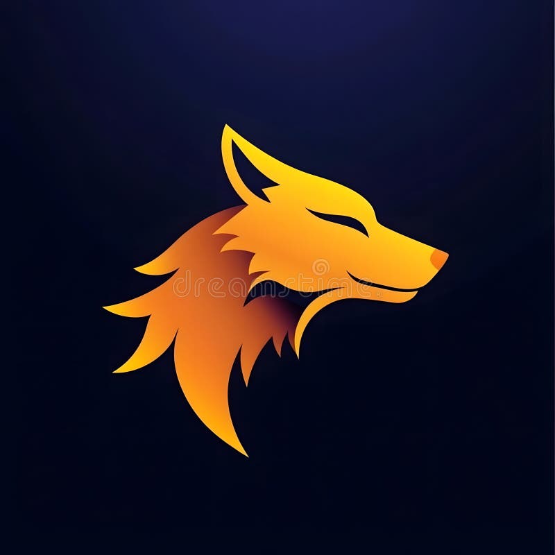 Orange Fox Animal Head Icon Logo Symbol Stock Illustration ...