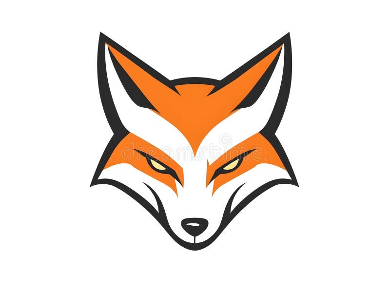 Orange Fox Animal Head Icon Logo Symbol Stock Illustration ...