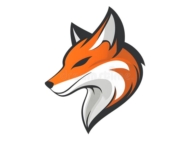 Orange Fox Animal Head Icon Logo Symbol Stock Illustration ...