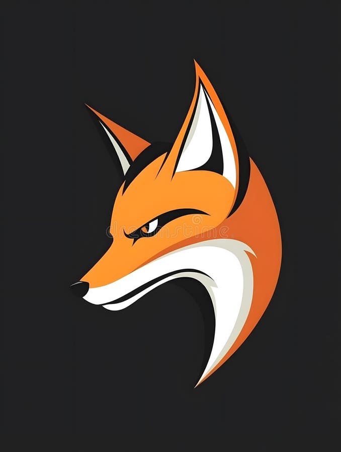 Orange Fox Animal Head Icon Logo Symbol Stock Illustration ...