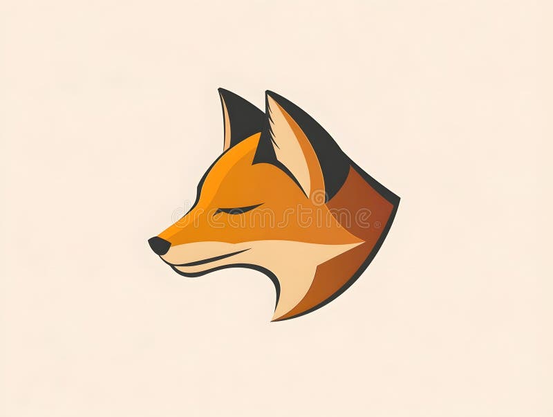 Orange Fox Animal Head Icon Logo Symbol Stock Illustration ...