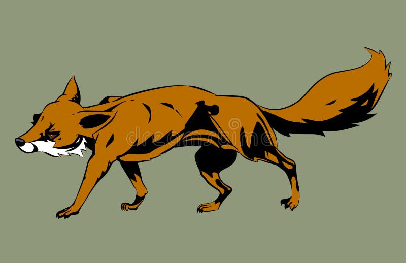 Orange Fox Illustration stock illustration. Illustration of walking ...