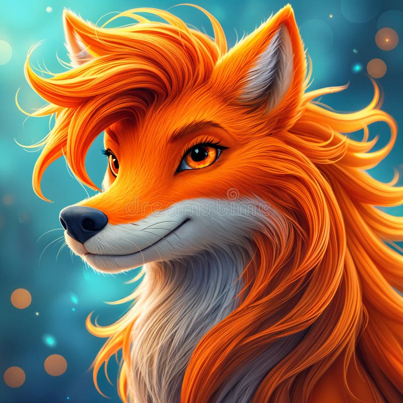 Orange fox with a smile stock illustration. Illustration of picturesque ...