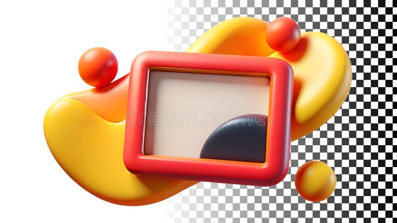 Orange Frame with Cartoon, Playful Border and Fun Design Png ...