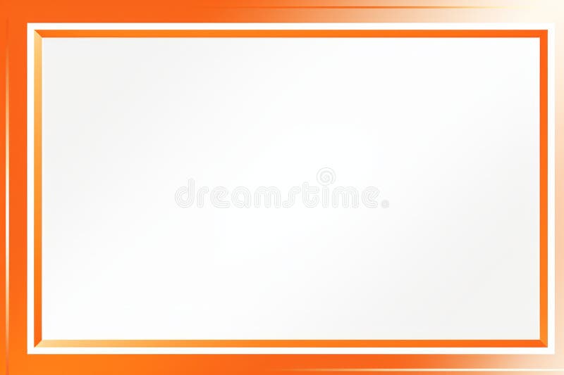 An Orange Frame with a White Border on an Orange Background Stock ...