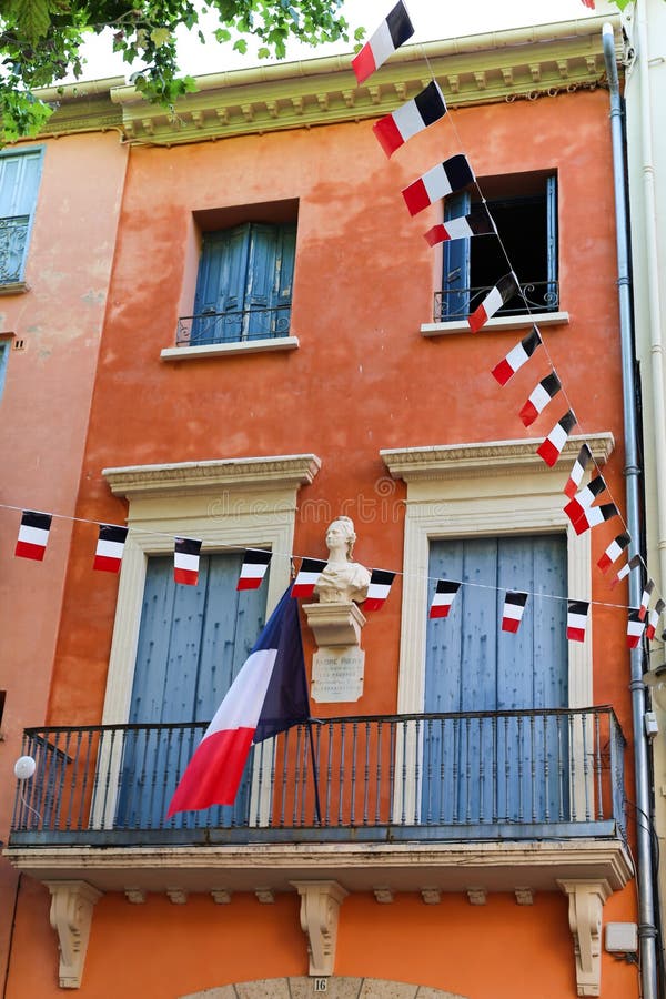 Orange french house stock photo. Image of nice, country - 214346206