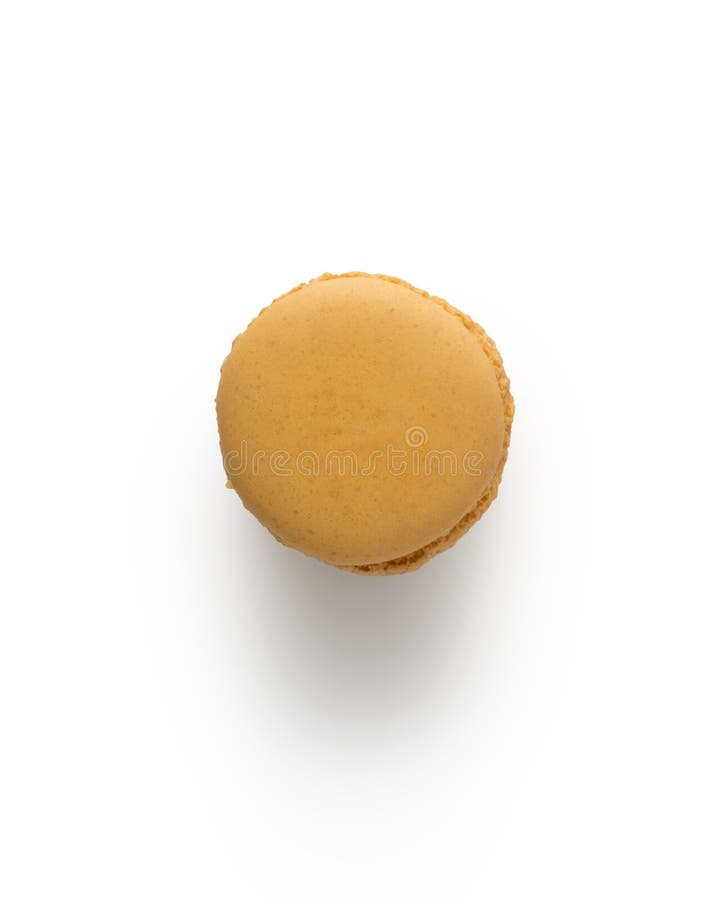 Orange French Macaron Top View Isolated on White with Shadow Stock ...