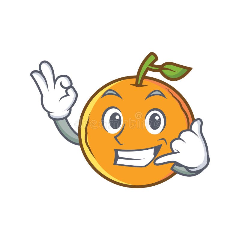 Orange Fruit Cartoon Character Call Me Stock Vector - Illustration of ...