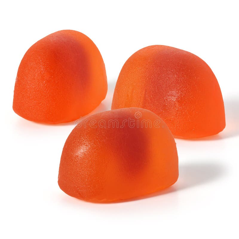 Orange Fruit Chewy Candy on a White Background Stock Photo - Image of ...