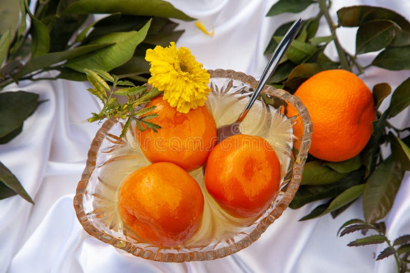 Orange Fruit and Confiture in Crystal Cup Stock Photo - Image of orange ...
