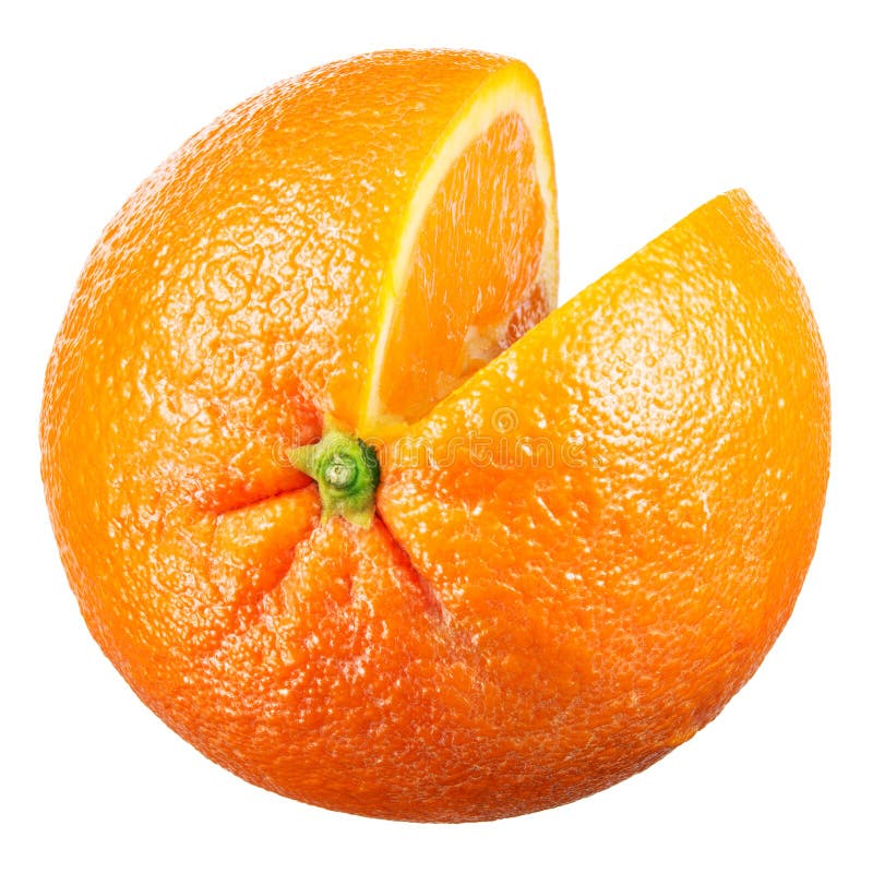 Orange. Fruit with Cut Isolated Stock Photo - Image of organic, orange ...