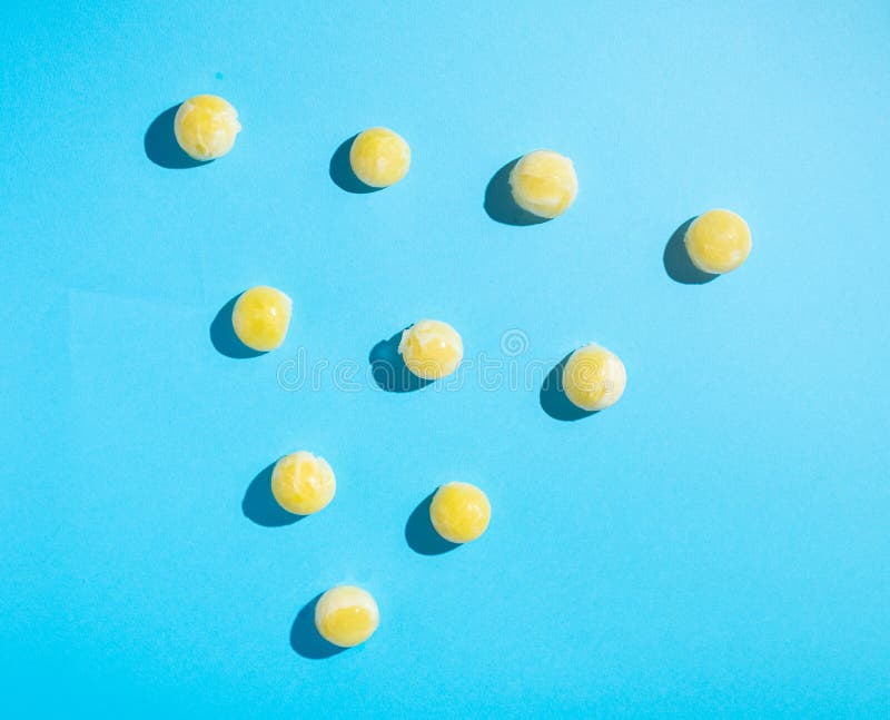 Orange Fruit Frozen into Ice Cubes Arranged into a Triangle Pattern for ...