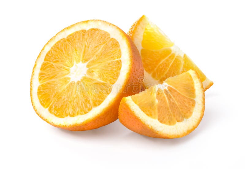 Orange Fruit Half and Two Segments Stock Image - Image of round ...