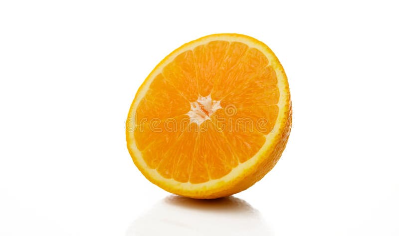 Orange Fruit Half on White Background. Stock Photo - Image of harvest ...