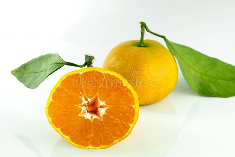 Orange Fruit Half on White Background Stock Image - Image of tropical ...