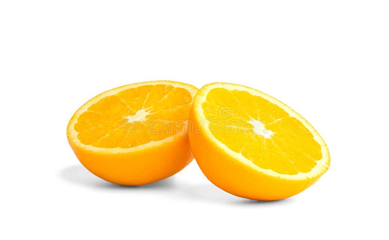 Orange Fruit Halved Isolated on White Background Stock Image - Image of ...