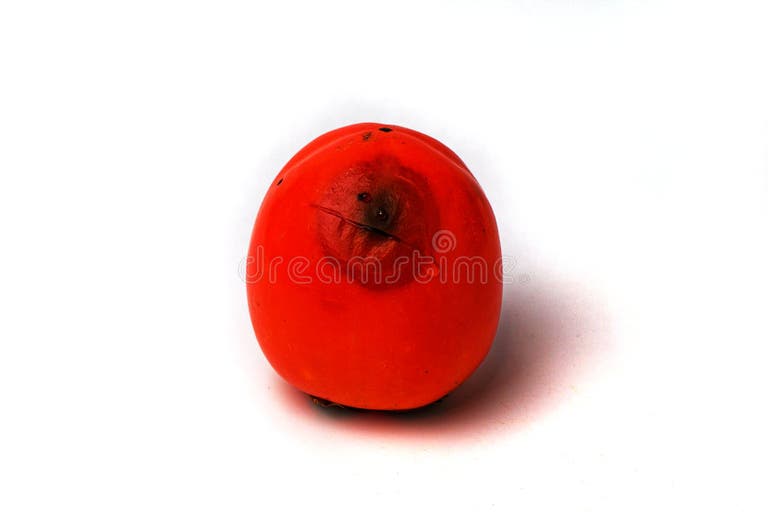 Orange Fruit Isolate on a White Background - Moldy Persimmon. Spoiled ...