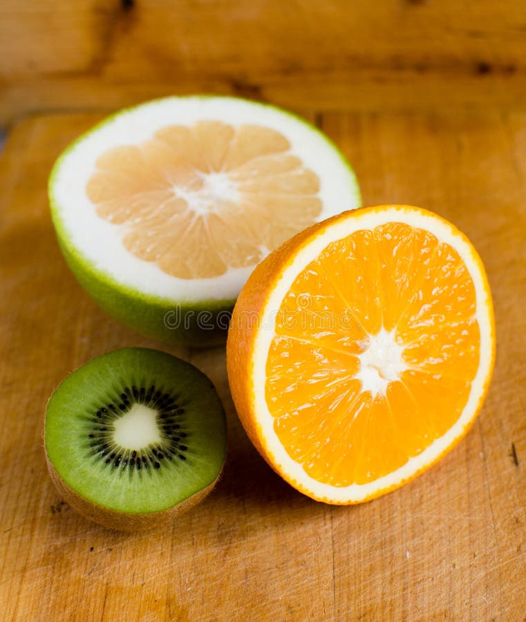 Orange Fruit, Kiwi and Grapefruit Stock Image - Image of juicy, healthy ...