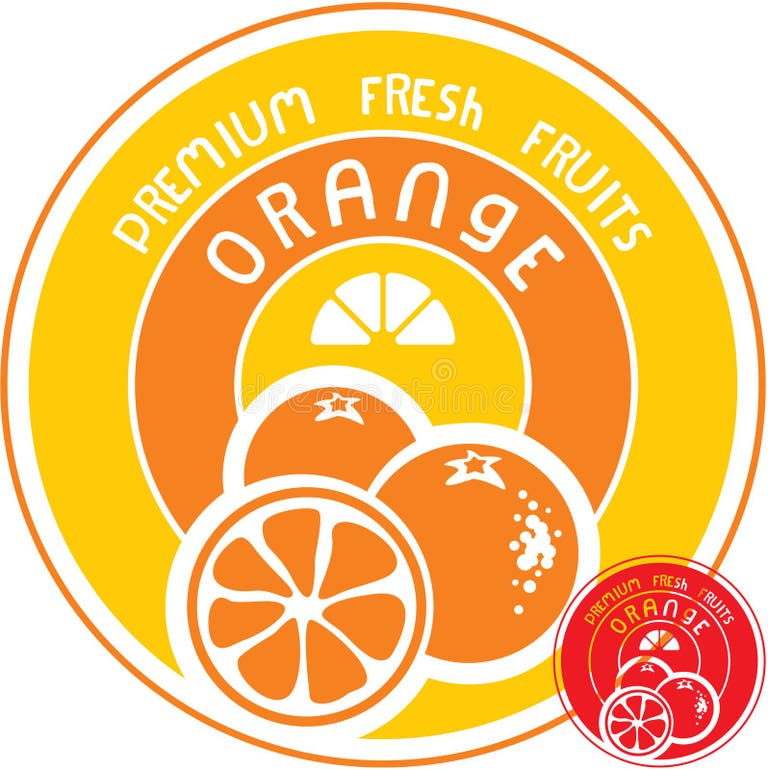 Orange fruit label stock vector. Illustration of graphic - 30456769