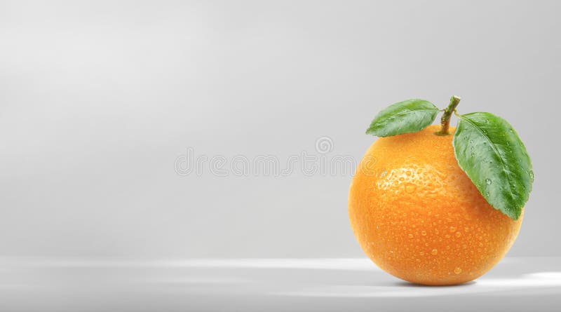 Orange Fruit with Leaves Isolated on White Background Stock Image ...