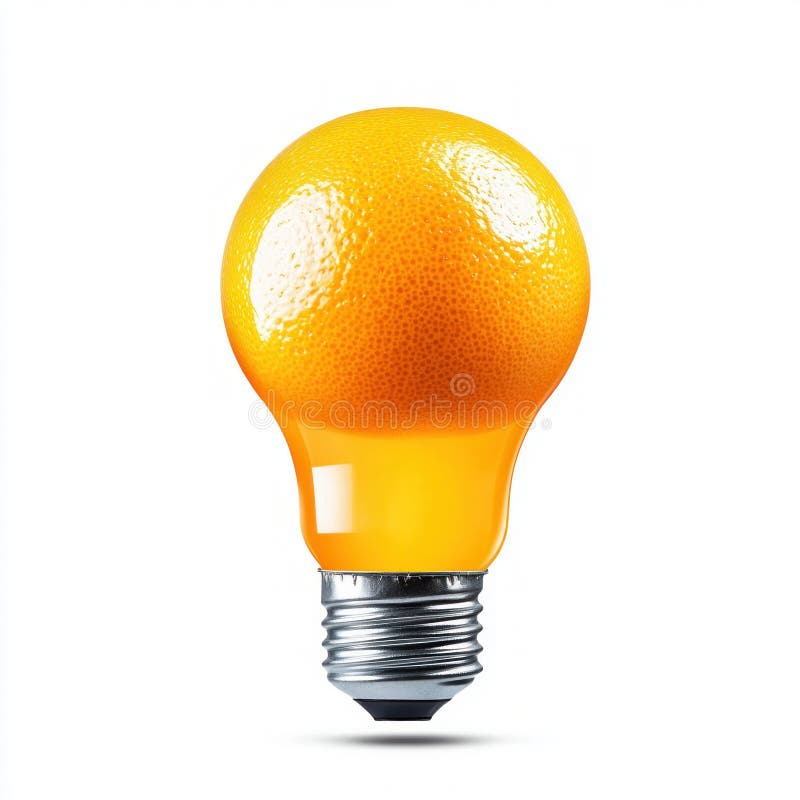 Orange Fruit Lightbulb stock illustration. Illustration of juice ...