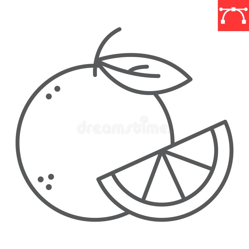 Orange fruit line icon stock vector. Illustration of vitamin - 326274304