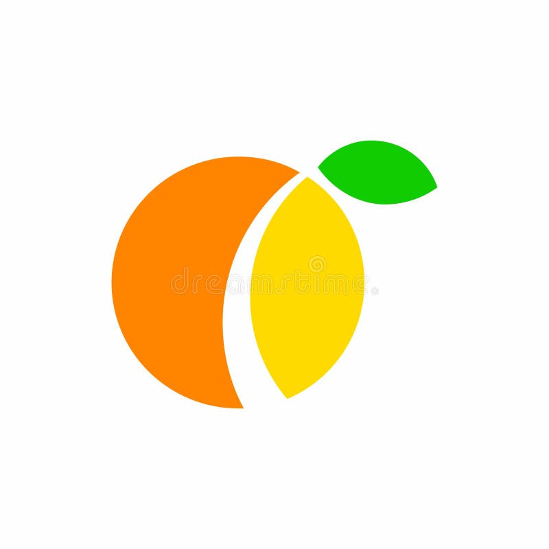 Orange Fruit Logo Design Template in Orange and Yellow Colors Stock ...