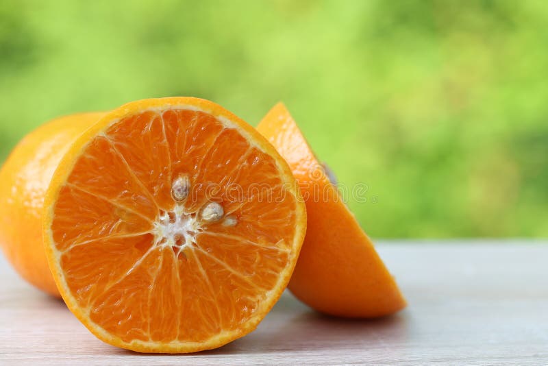 Orange Fruit Natural Green Background Stock Image - Image of leaf ...