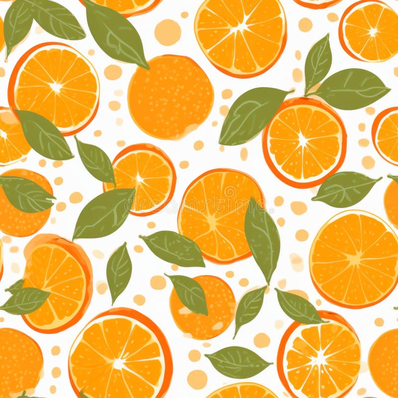Orange Fruit Pattern - Citrus Seamless Background with Yellow Juicy ...