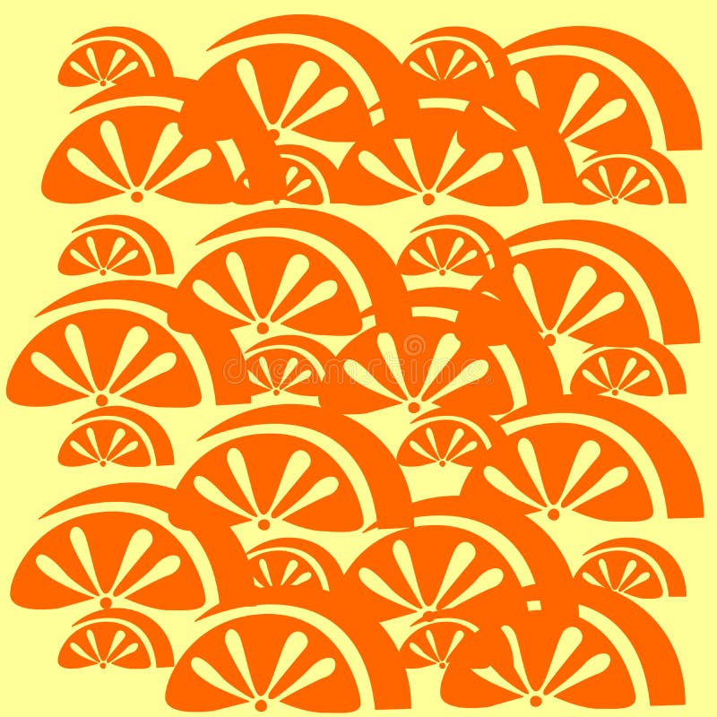 Orange Fruit Pattern on an Yellow Background Stock Vector ...