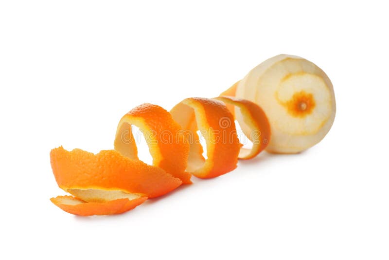 Orange Fruit with Peel on White Background Stock Photo - Image of ...
