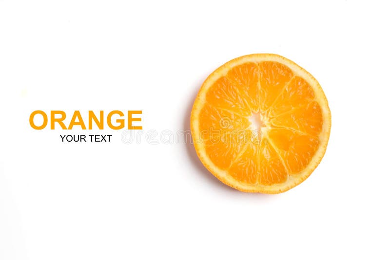 Orange Fruit Round Slice Isolated on White Stock Image - Image of ...