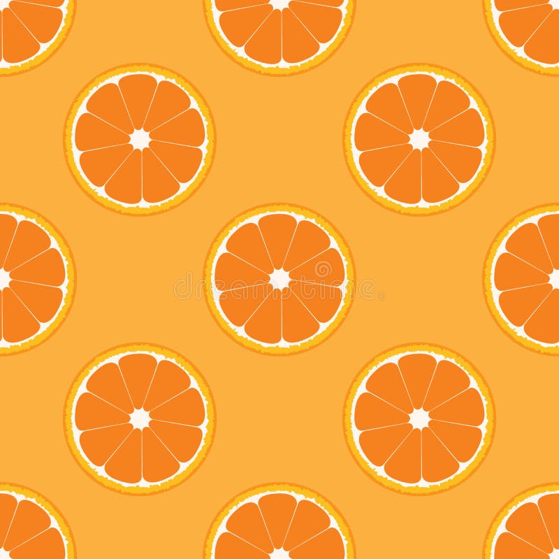 Orange Fruit Seamless. Flat Color Vector Illustration for Your Package ...