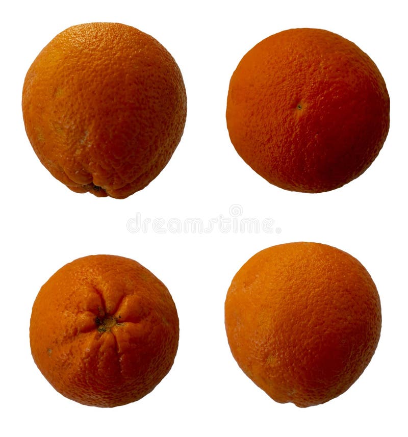 Orange Fruit Side, Top, Bottom, Angle Views Set Isolated Stock Photo ...