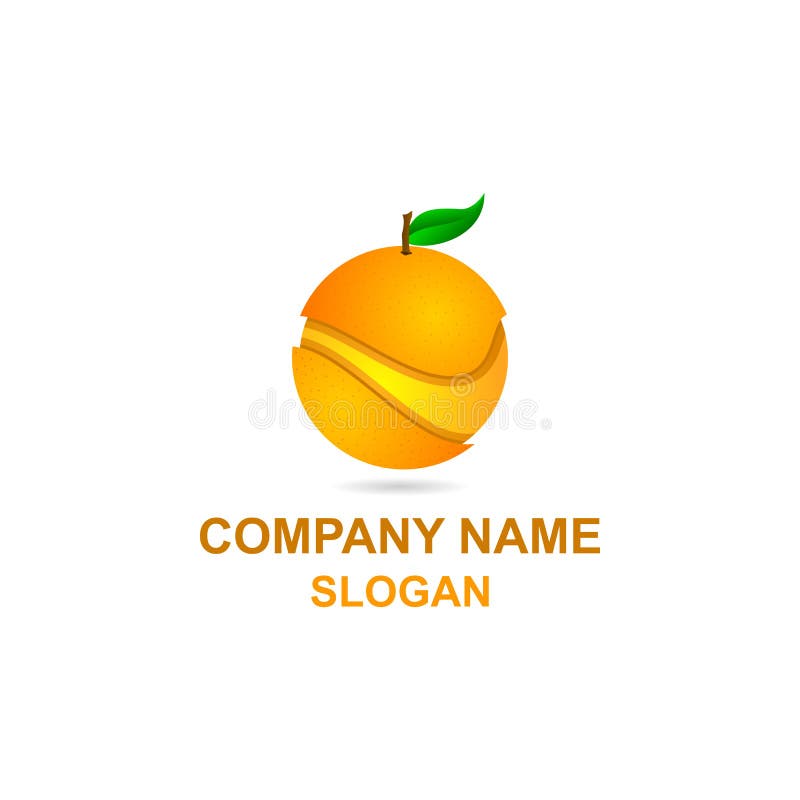 Vitamin C Sign on Orange Fruit, Nutrition Logo Label Illustration ...