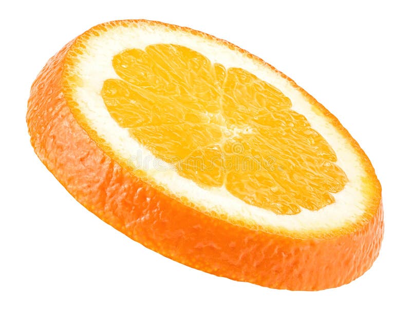 Orange Fruit Slice Isolated on White Background. Single Slice of Fresh ...