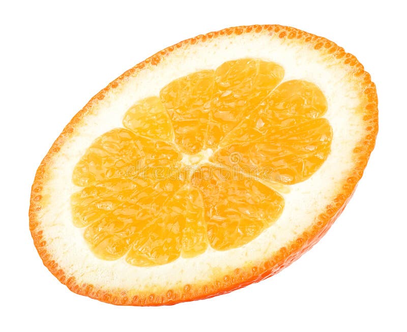 Orange Fruit Slice Isolated on White Background. Single Slice of Fresh ...