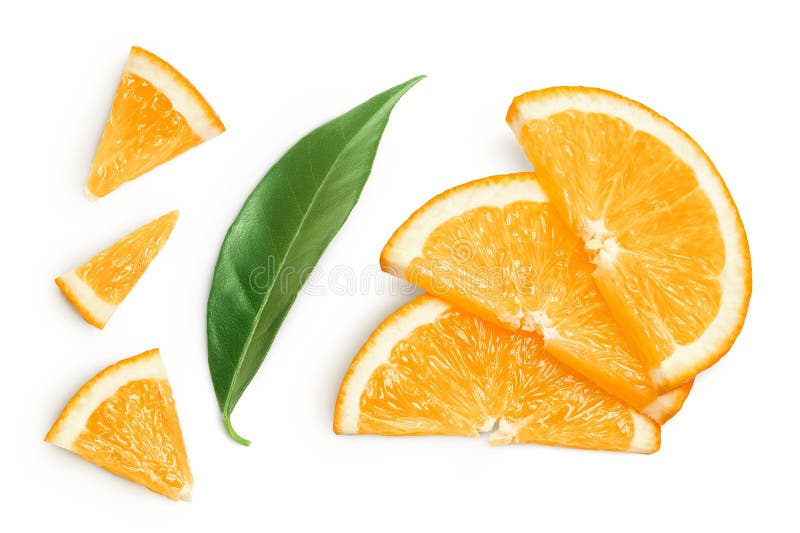 Orange Fruit Slices Isolated on White Background. Top View. Flat Lay ...