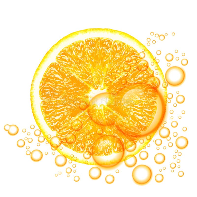 Orange Fruit With Water Drops Stock Vector - Illustration of drop ...