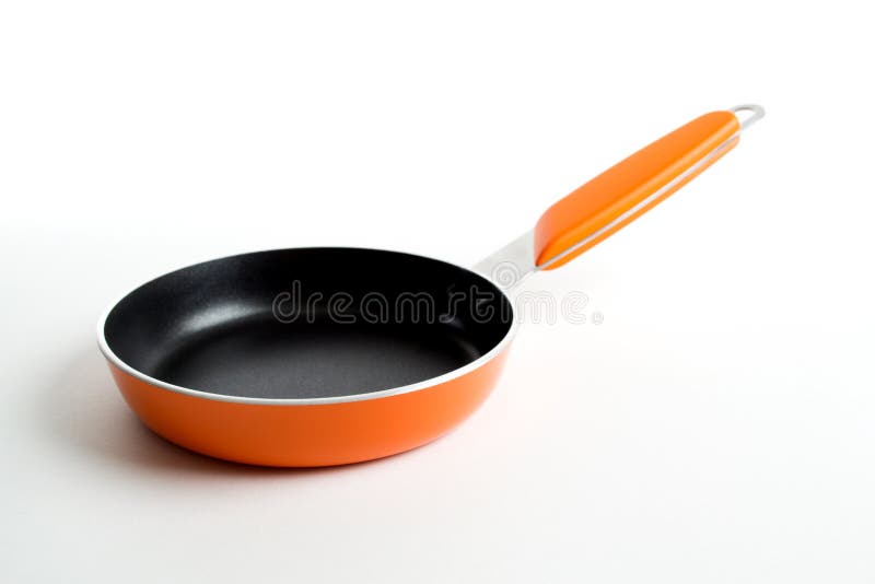 Orange Frying Pan stock image. Image of iron, frying - 29819179