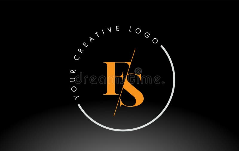 Orange FS Serif Letter Logo Design with Creative Intersected Cut Stock ...