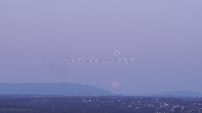 Orange Full Moon Rising Over a Mountain Stock Footage - Video of dusk ...